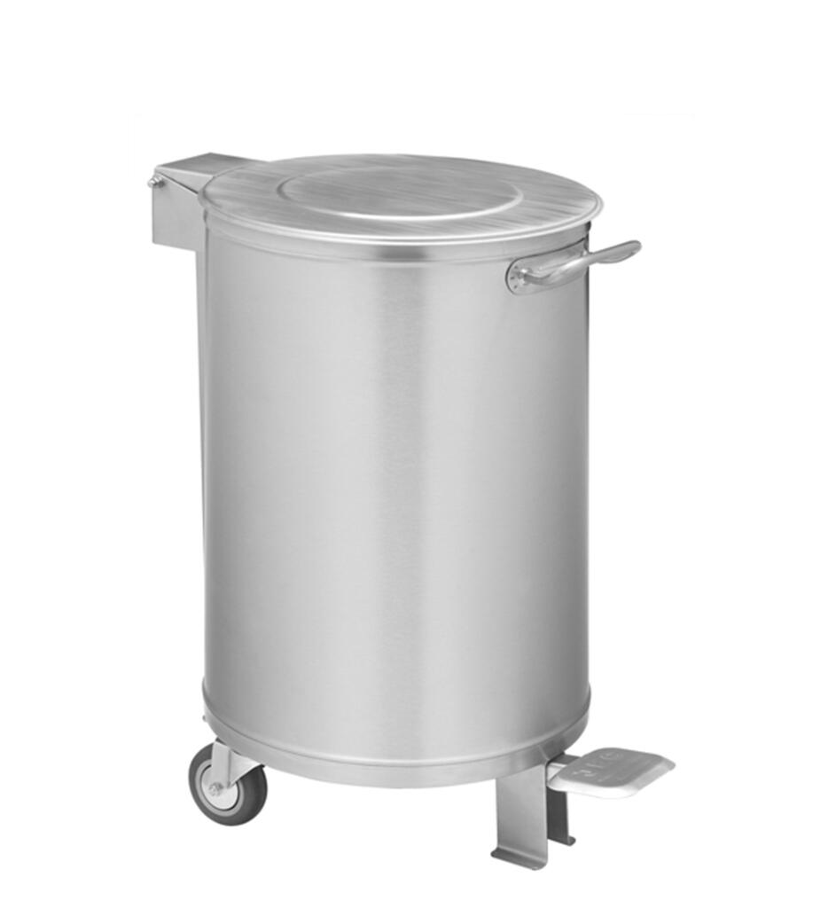 45L Stainless Steel Bucket Industrial Kitchen Wheels and Lid