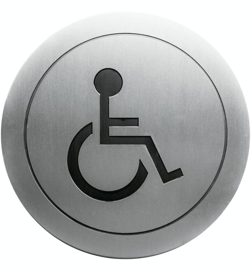 Pictograma WC adesivo Mobilidade Reduzida Aço Inox